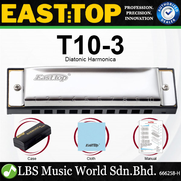 Easttop T10-3 ฮาร์โมนิก้าสแตนเลส 10 หลุม (T103) | Shopee Thailand