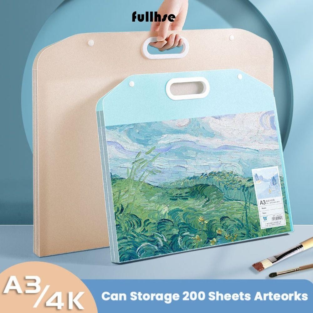 Fullhse ภาพวาดถุงเก็บกระดาษ, แฟ้มแบบพกพา A3/4K, คุณภาพสูงกันน้ํา 4K/8K/16K กระดาษ Organizer ...