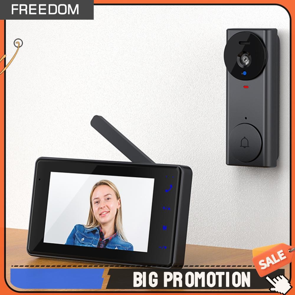 หน้าจอ IPS ขนาด 4.3 นิ้วกล้องวิดีโอไร้สาย 2.4G Wi-Fi Video Intercom ...