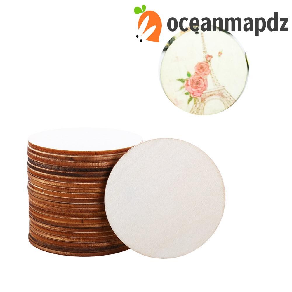 OCEANMAPDZ ไม้ชิ้น DIY หัตถกรรม 5-100 ชิ้นวงกลมรอบ Soild สีวงกลมแผ่นเครื่องประดับงานแต่งงานตก ...
