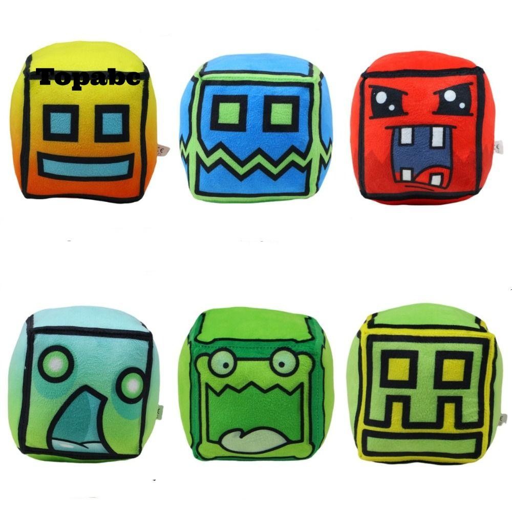 TOP Geometry Dash Cube หมอนขนาดเล็ก, ของเล่นตุ๊กตาเรขาคณิตนุ่มการ์ตูน ...