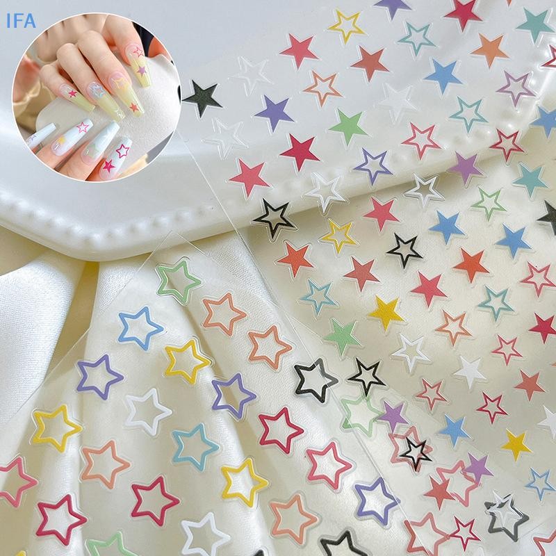 IFA Dopamine Star Nail Sticker Dopamine Cute Jelly Nail Art Decals Pack ...