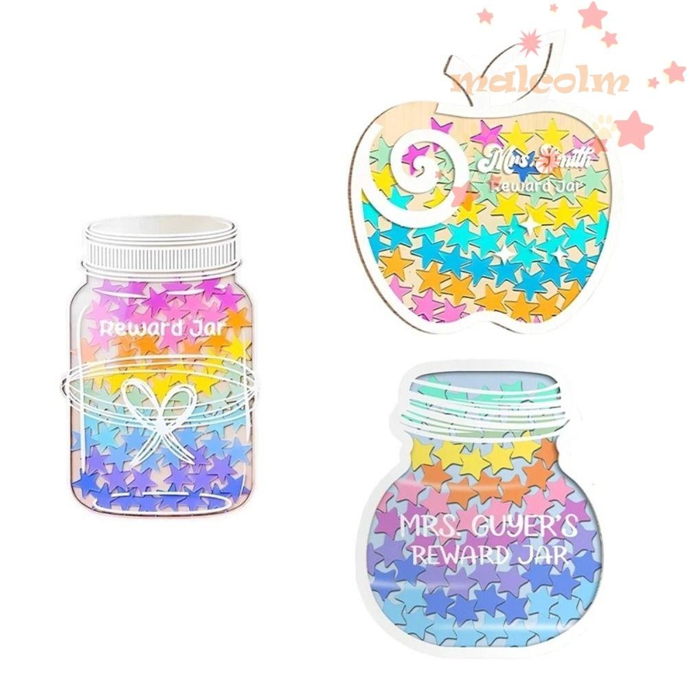 MALCOLM Positive Behavior Rewards Jar, ไม้การ์ตูนเด็ก Star Reward Jars ...