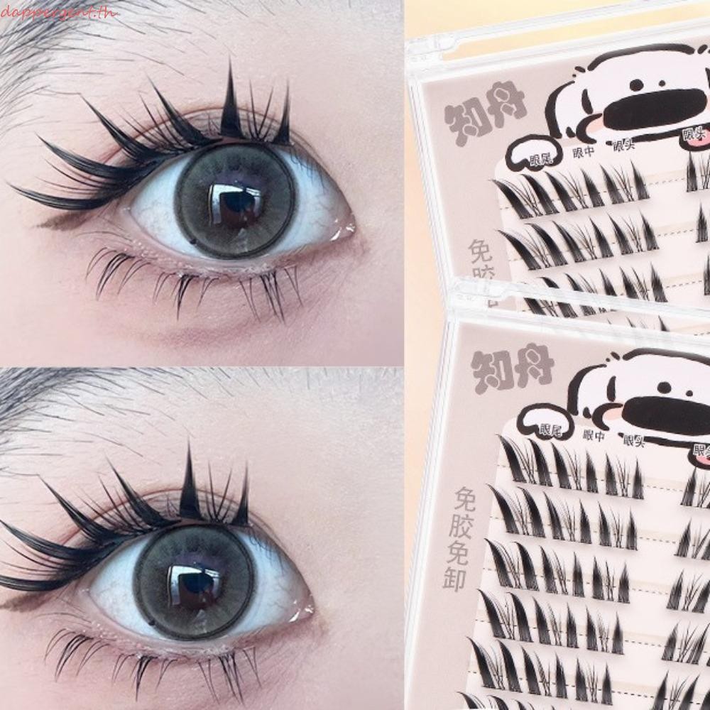 DAPPERGENT Self-กาวLash Clusters,Reusable Mangaกาวขนตาปลอม,หวานDIYแต่งหน้าแต่ละขนตาปลอมClusters ...
