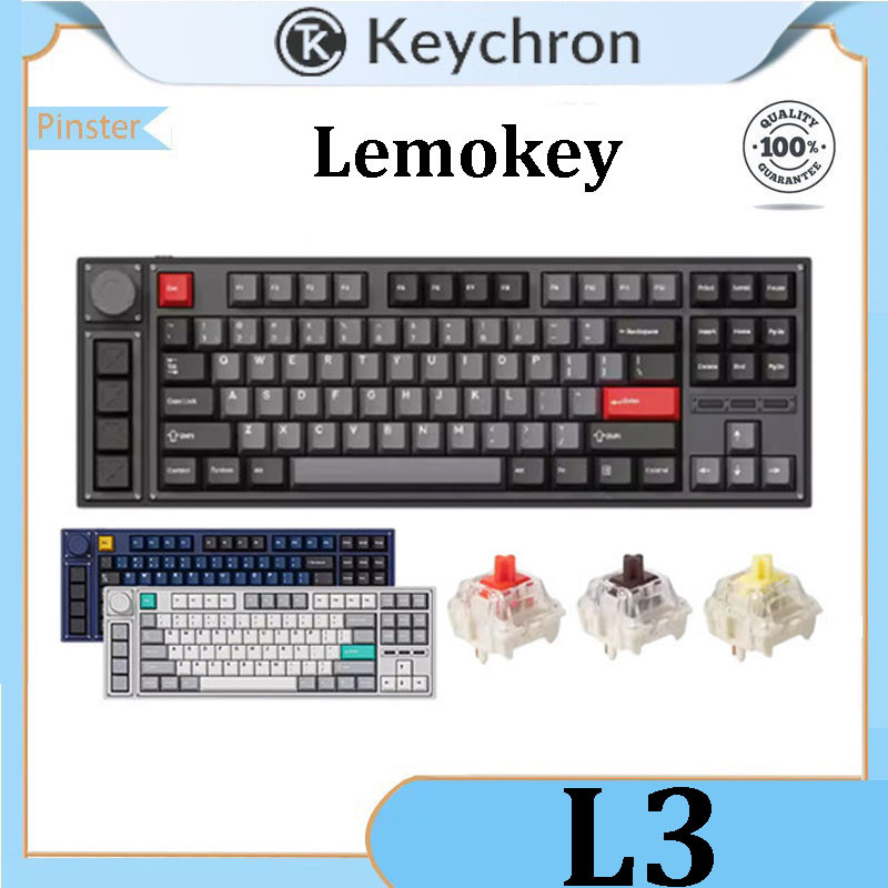 Keychron Lemokey L3 คีย์บอร์ดไร้สายสามโหมด RGB backlight ความอดทนยาวนานเป็นพิเศษ Hot Plug ...