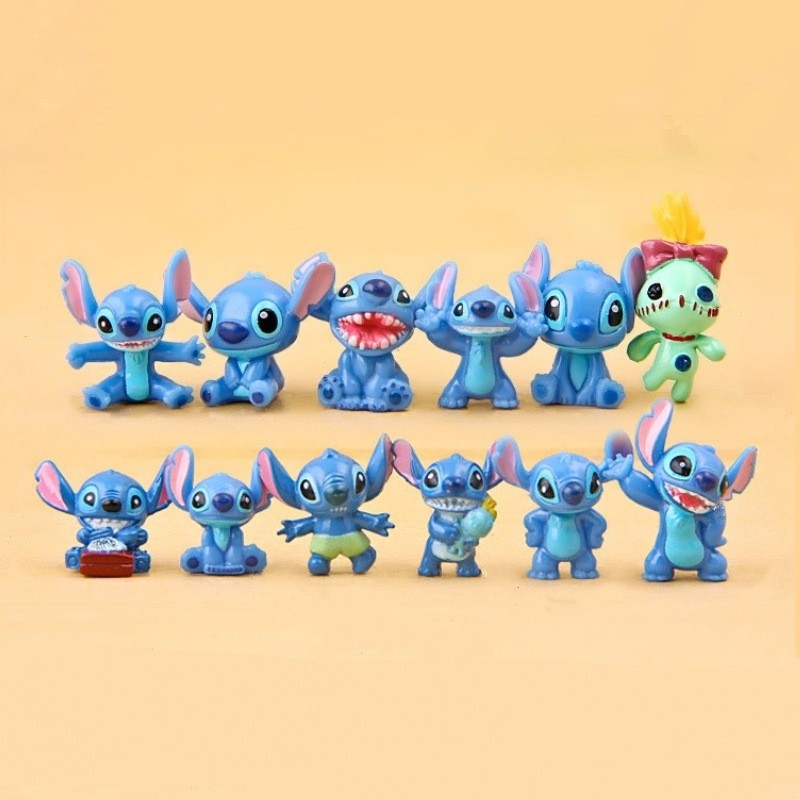 12 ชิ้น Mini Q รุ่นอะนิเมะ Lilo & Stitch รูป Stitch Koala Nani PVC ...