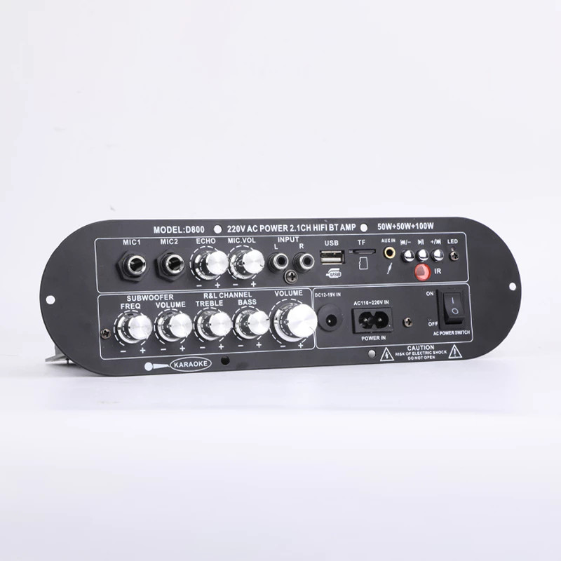 D800แอมป์จิ๋ว AC 220V D12 ~ 24V เครื่องขยายเสียงบลูทูธแอมขยายเสียง ...