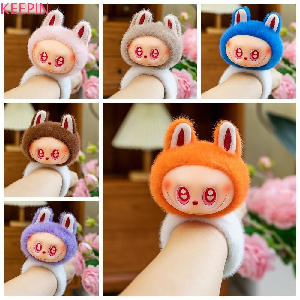 Keepin Labubu Plush Slap Bracelet, Fluffy สายรัดข้อมือ Labubu Slap Snap ...