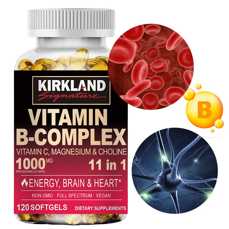 KIRKLAND Vitamin B Complex Capsules ส่งเสริมการเผาผลาญพลังงานและปรับ ...