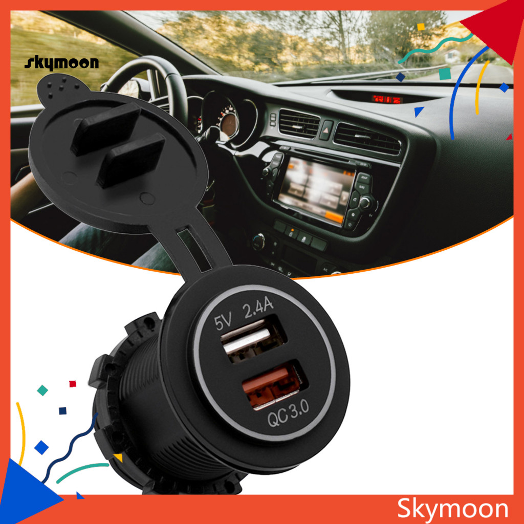 Skym* อะแดปเตอร์ชาร์จไฟในรถจอแสดงผลดิจิตอลสําหรับ RV QC30 USB ที่ชาร์จ ...