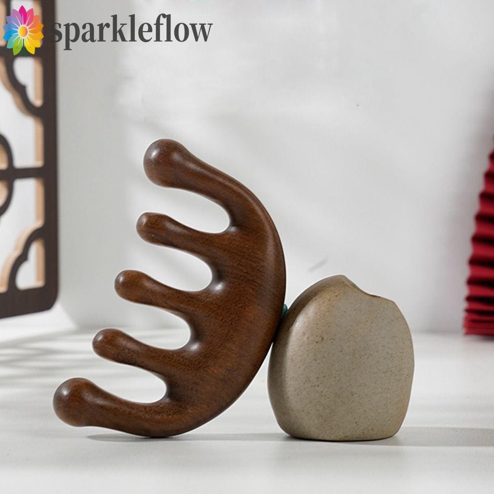 ประกายไฟflow หวีนวดไม้จันทน์, Meridian Scraping Anti-static หวีผมฟัน ...