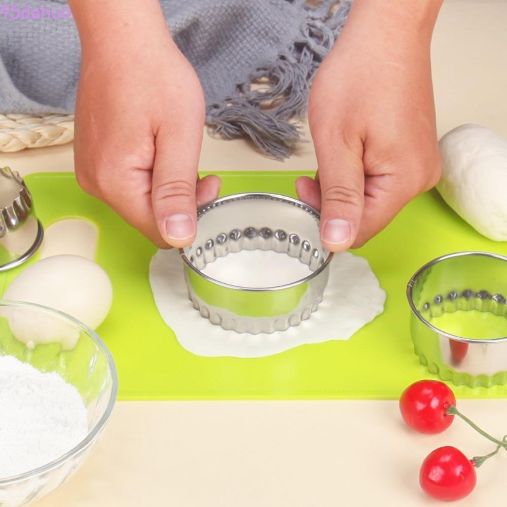 Dahuo 3 ชิ้น/เซ็ตรอบเครื่องตัดบิสกิต,สแตนเลสเงินเกี๊ยว Wrapper แม่พิมพ์,มัลติฟังก์ชั่หลายขนาด ...