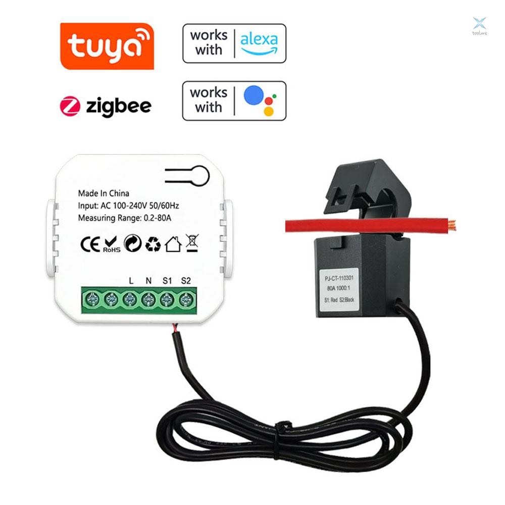 Tuya ZigBee Energy Meter 80A Current Transformer Clamp KWh Power ...