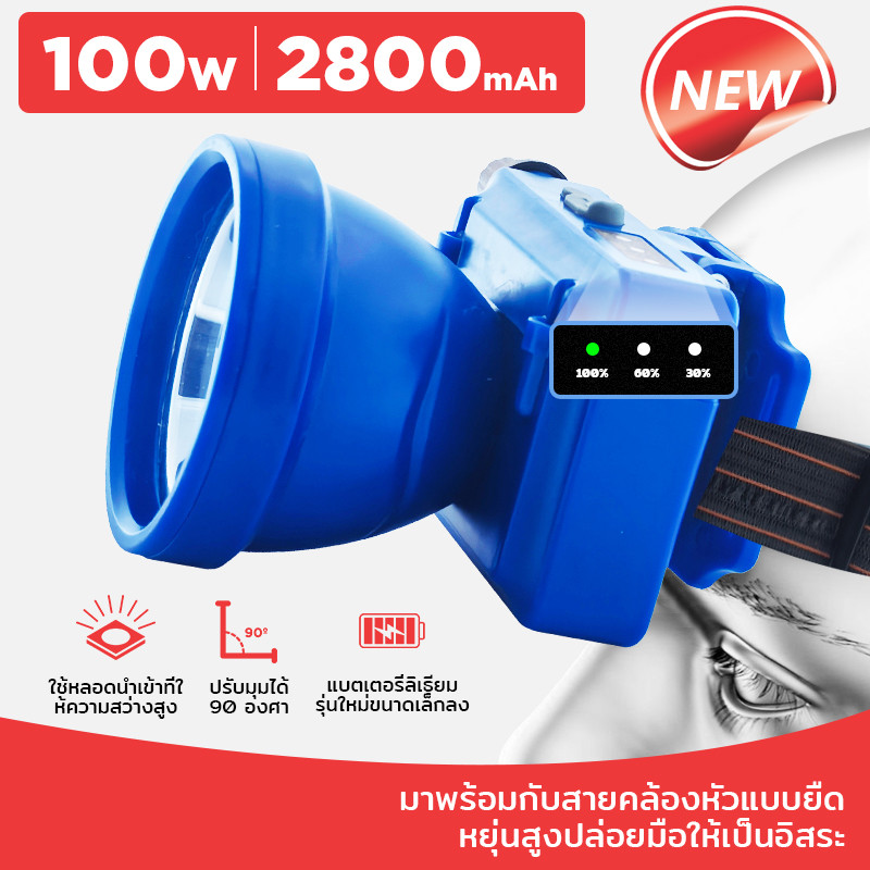 VJP ไฟฉายคาดหัว แบตเตอรี่ ไฟ LED รุ่นใหม่ล่าสุด ใช้แบตเตอรี่ลิเธียมรุ่นล่าสุด #220 | Shopee Thailand