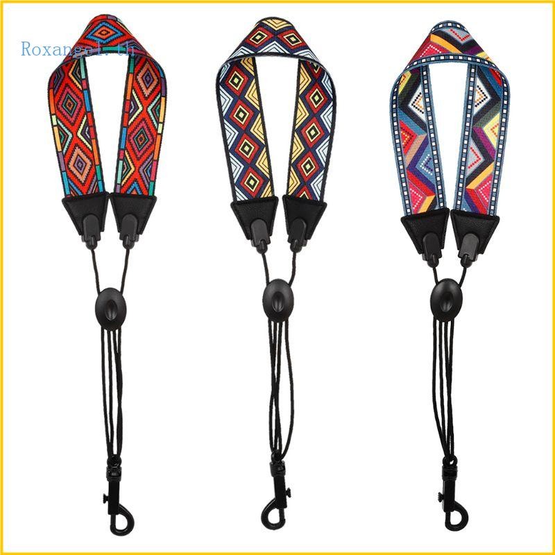 ROX นุ่มเบาะแซกโซโฟนสายคล้องคอสายรุ้งถักรูปแบบสําหรับ Alto Baritone ...