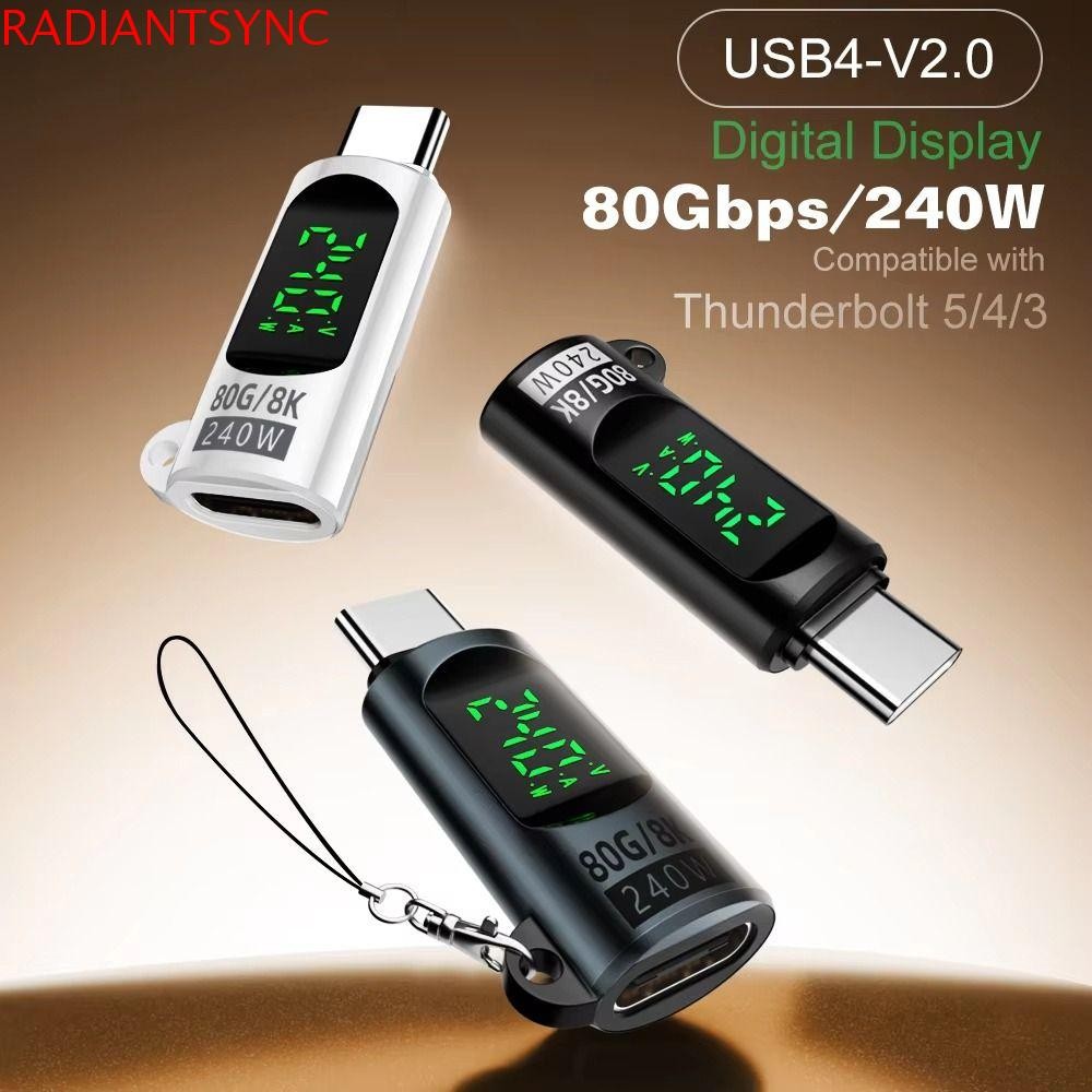 RADIANTSYNC Type C OTG adapter, จอแสดงผล LED USB อะแดปเตอร์ Type C OTG, แบบพกพา PD240W USB C ...