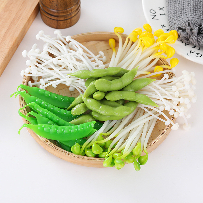จําลอง Edamame รุ่น Bean Sprout Props ถั่วดัตช์ Four Seasons ถั่วไต ...
