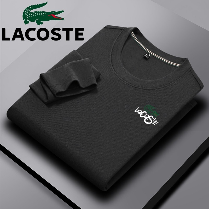 La-coste เสื้อสเวตเตอร์แขนยาวผ้าฝ้ายแท้สไตล์ใหม่เสื้อโปโลธุรกิจลําลองยืด 4 สีหลวมด้านบน (23711 ...