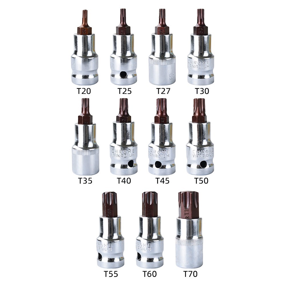 {TWI}1 ชิ้น T20-T70 Torx หัวไขควง Bit Torx Bit ซ็อกเก็ต 1/2 นิ้วประแจ ...