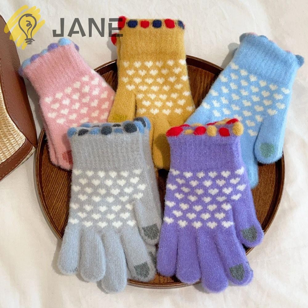 Jane ถุงมืออุ่น, ถักถุงมือถักฤดูหนาวหนา, หน้าจอสัมผัสที่อบอุ่น Full ...