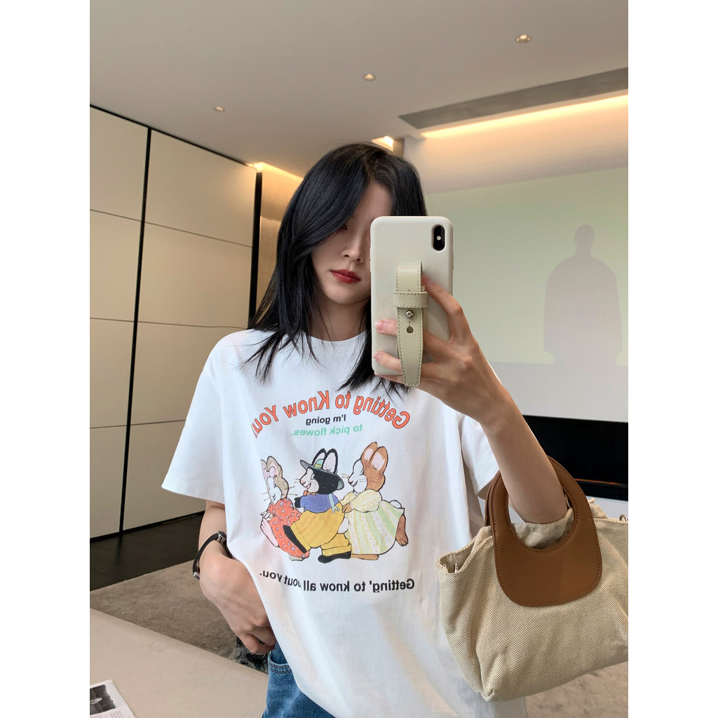 (จัดส่งตลอด 24 ชั่วโมง）Angle Official 100% เสื้อยืดผ้าคอตตอน comfy ...