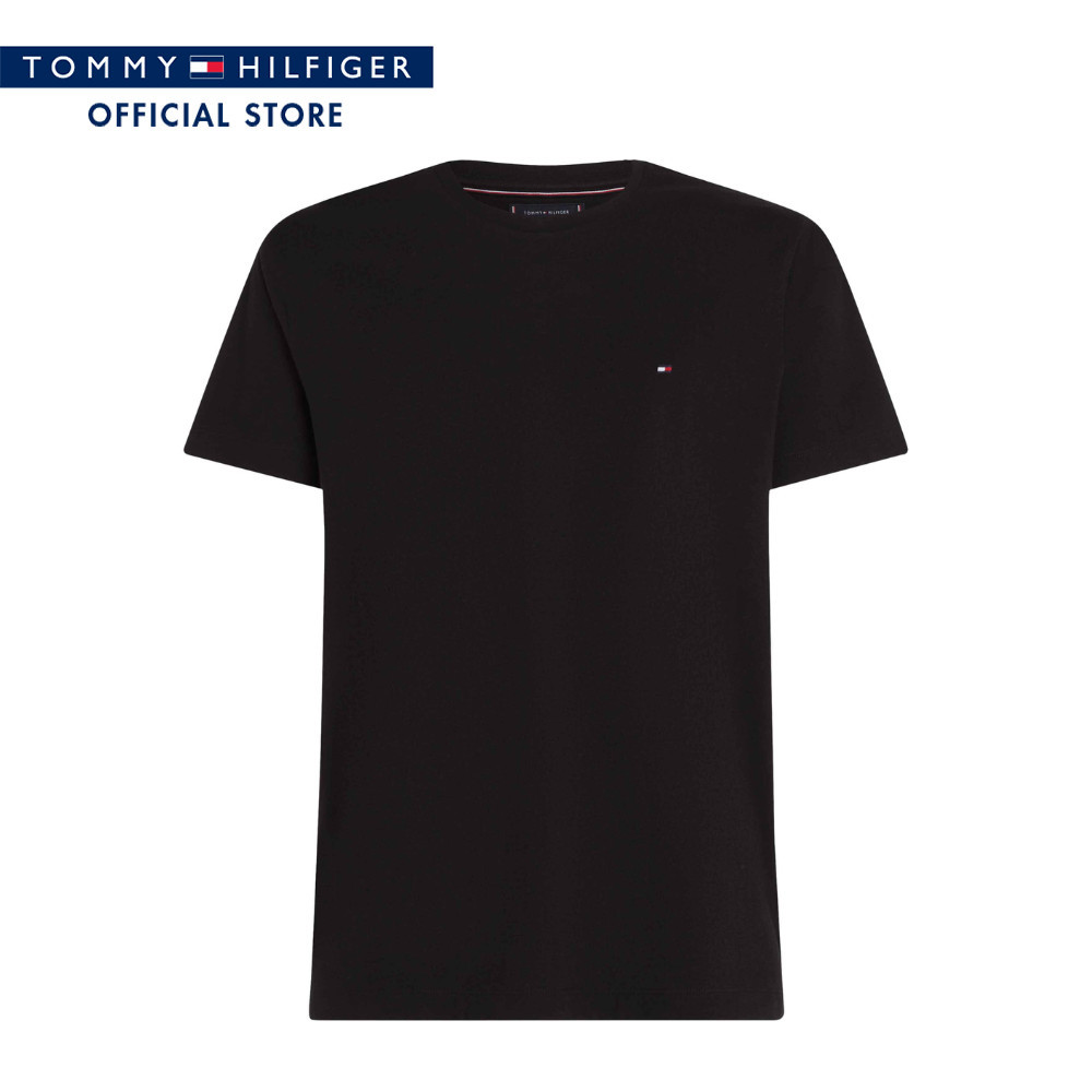Tommy Hilfiger เสื้อยืด ผู้ชาย รุ่น MW0MW37267 BDS - สีดำ ทรง Regular ...