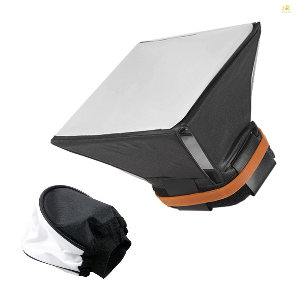 การถ่ายภาพแบบพกพาแฟลช Mini Softbox + Universal ผ้า Soft Flash Bounce ...