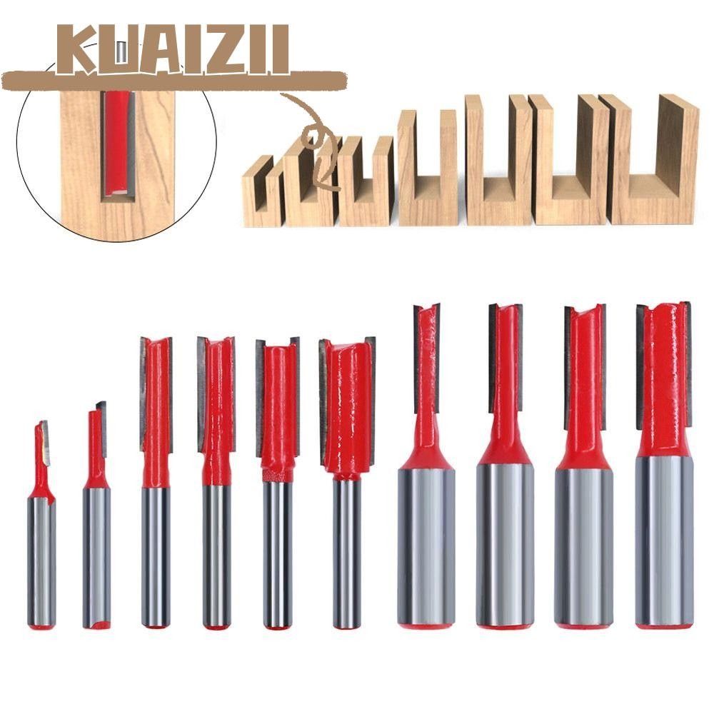 KUAIZII ดอกตรงสองขอบ, ช่อง 1/4 "1/2" Shank Double Flute Router Bit ...