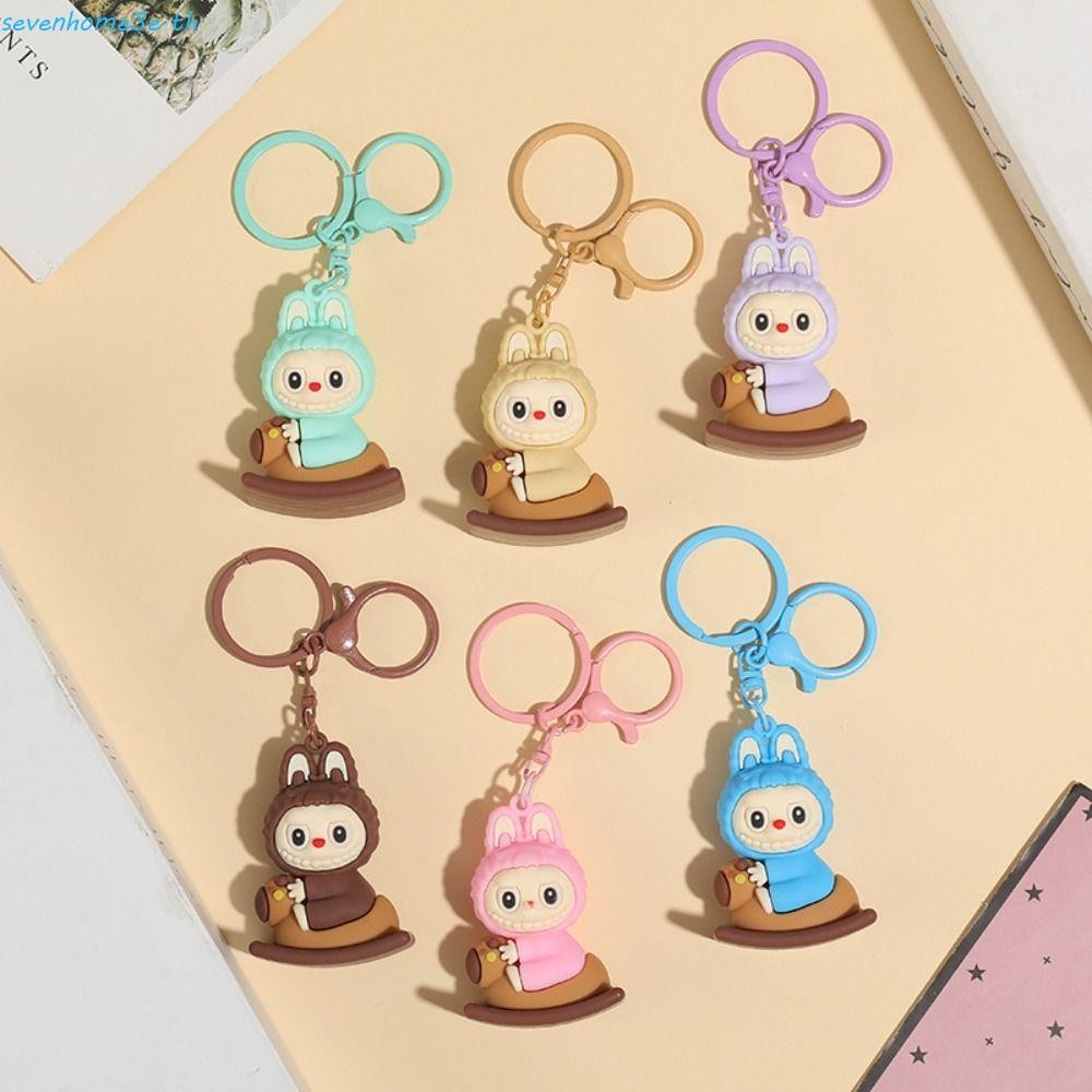 SEVENHOME3E Labubu พวงกุญแจตุ๊กตา, Anti-lost Backpack Charms Labubu PVC ...