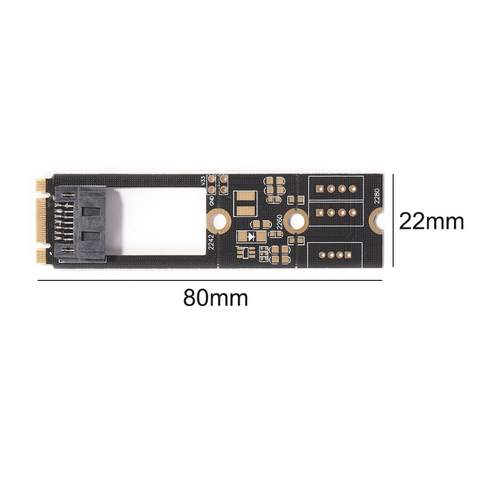M.2 BM Key to SATA3.0 7 Pin Riser อะแดปเตอร์การ์ดสําหรับ 2242 2260 2280 ...