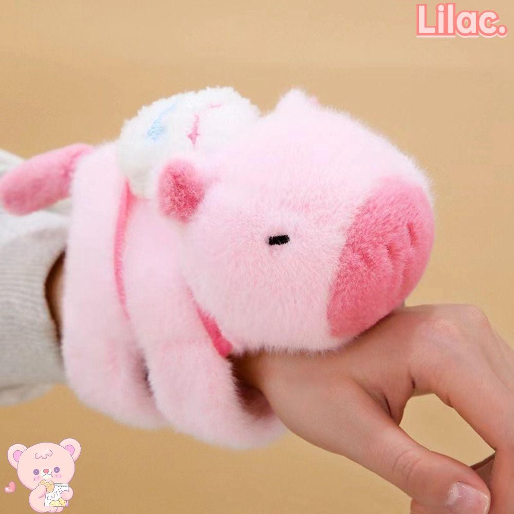 Lilac Capybara สร้อยข้อมือตุ๊กตา, Kawaii PP ผ้าฝ้ายสัตว์ Slap สายรัด ...