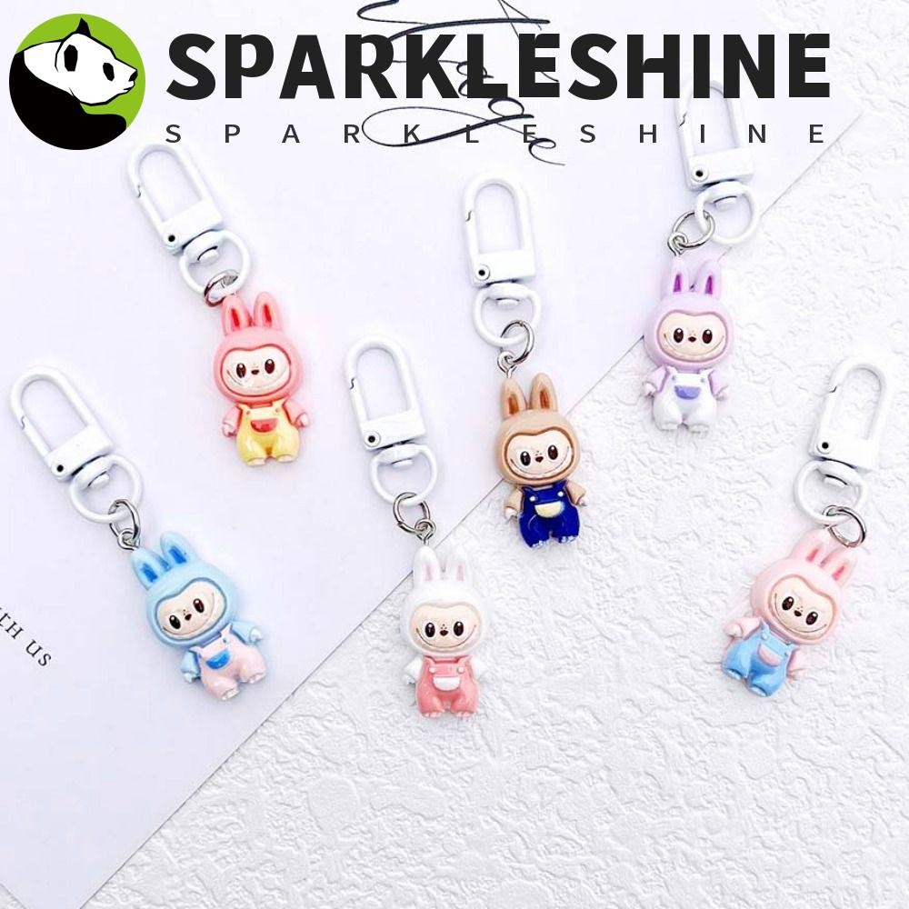 Sparkleshine Labubu พวงกุญแจตุ๊กตา,การ์ตูนAnti-lost Labubuเรซิ่นจี้ ...