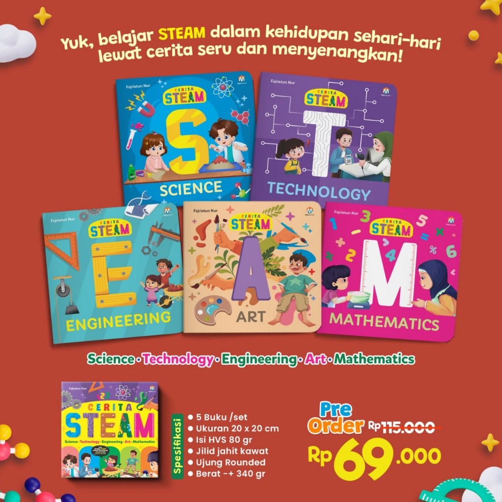 Steam STORIES, 1 แพ็คเกจ 5 เล่ม, หนังสือนิทานสําหรับเด็ก, หนังสือ STEAM ...