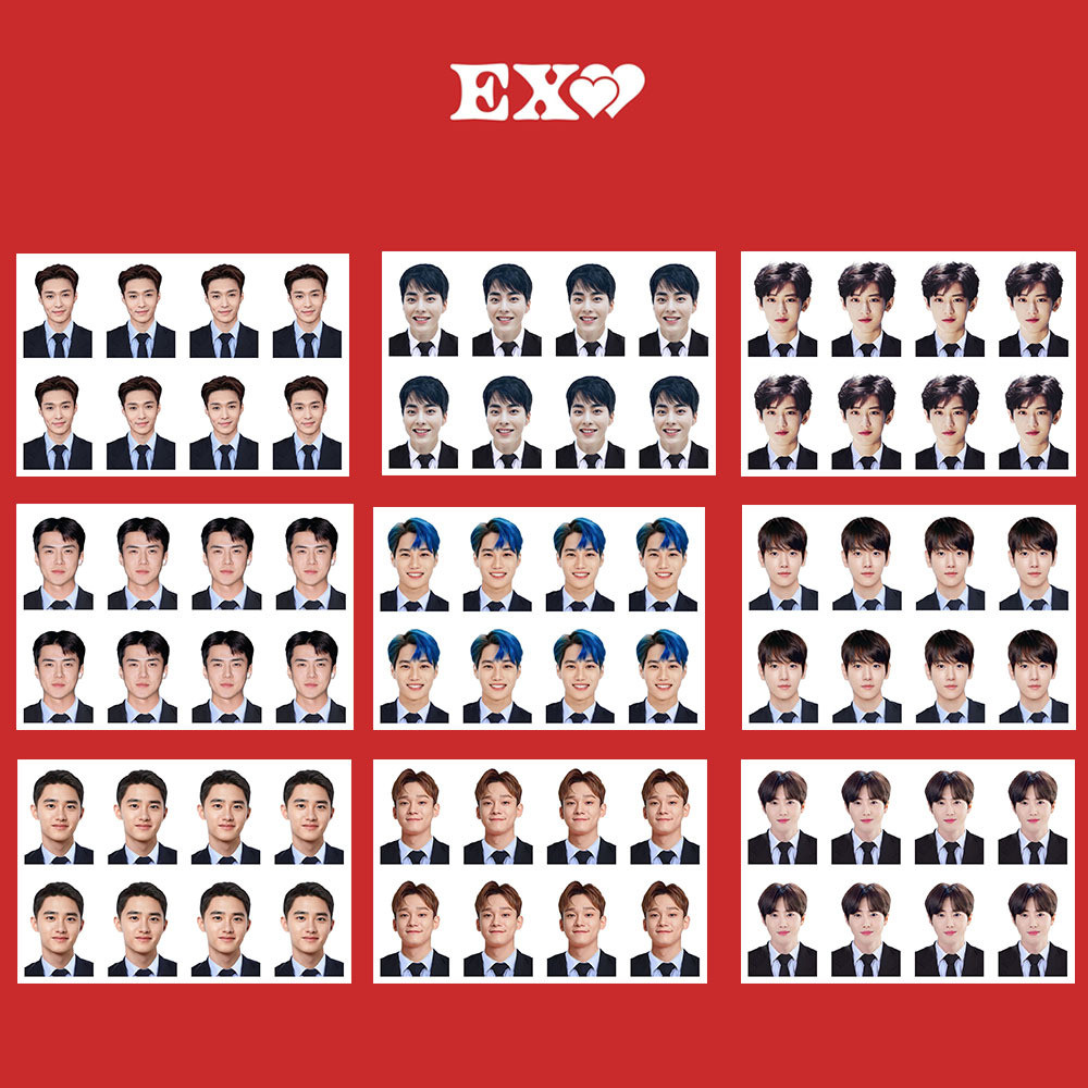 KPOP EXO ID Photo Identity Card Photocards School HD Collective Cards ...
