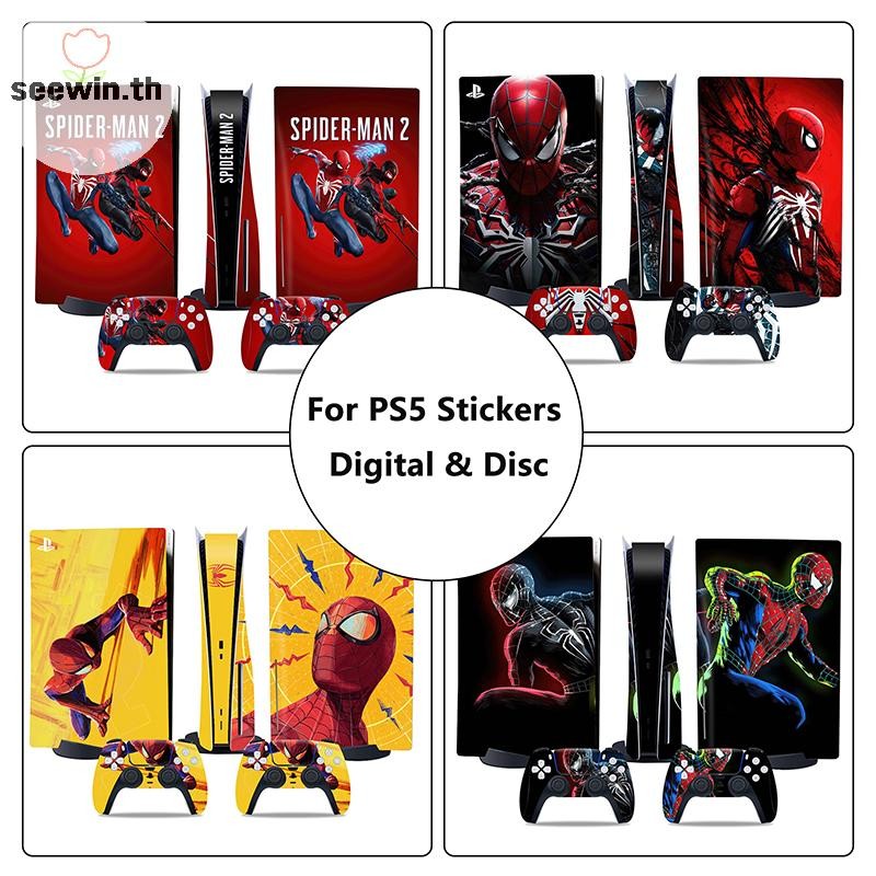 Seewin ไวนิลผิวสําหรับ Playstation 5 คอนโซล Superhero Skin Wraps ชุด ...