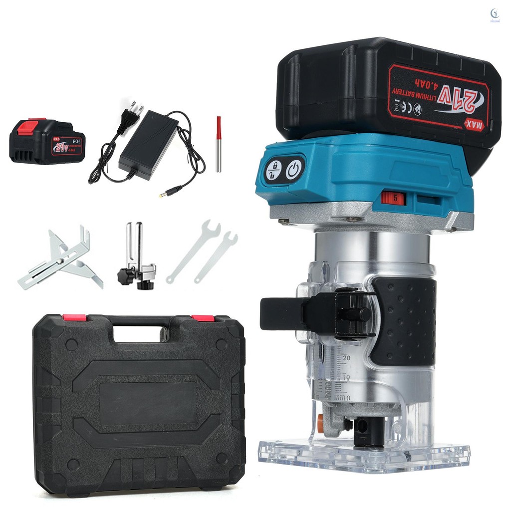 Compact Router ไม้ Router เครื่องมือ 2 ชิ้น 4.0Ah แบตเตอรี่ 21 V ...