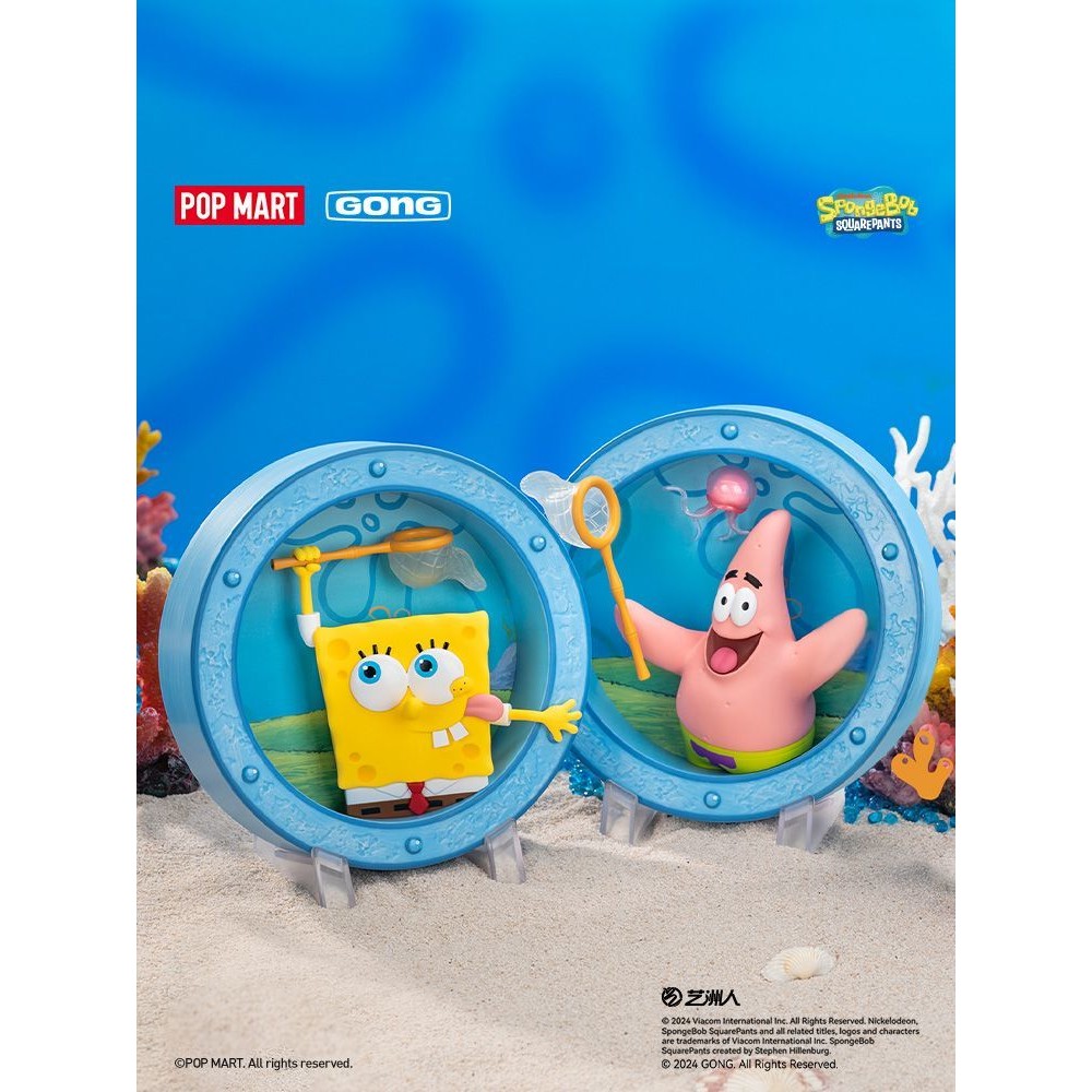 P POPMART POPMART Resonance SpongeBob SquarePants มิติหน้าต่าง ...