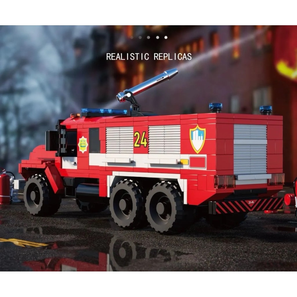 Mybrickstore 526PCS MOC Technic Speed Vintage 4320 6x6 Fire รถบรรทุก ...
