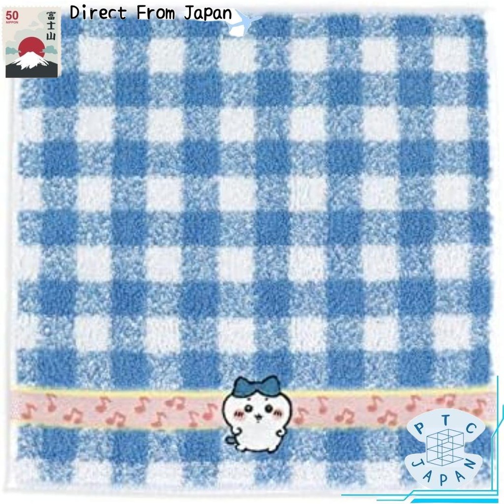 【Direct from Japan】ผ้าเช็ดหน้า Chiikawa Musical Note น้ำเงิน Pile Cute ...