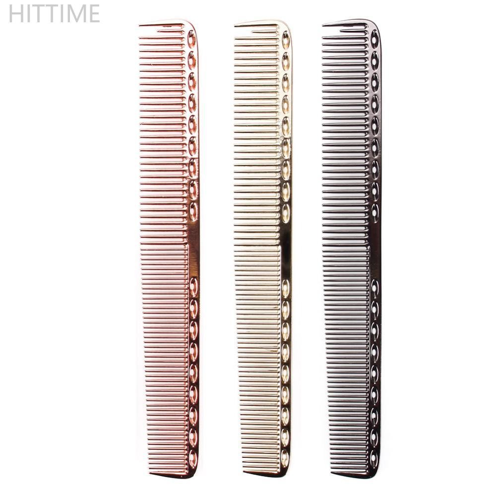 Hittime 1 ชิ้นสแตนเลสหวีผมมืออาชีพบางเฉียบ Anti-Static Salon หวีจัดแต่ง ...