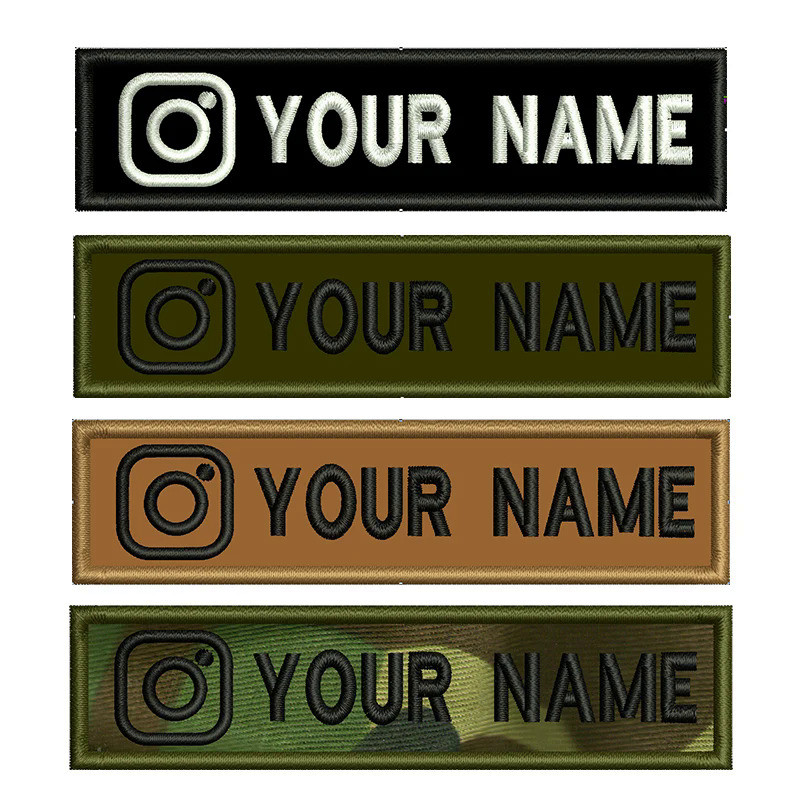 Instagram Logo Embroidery Custom Name Patches Stripes Badge Hook ...