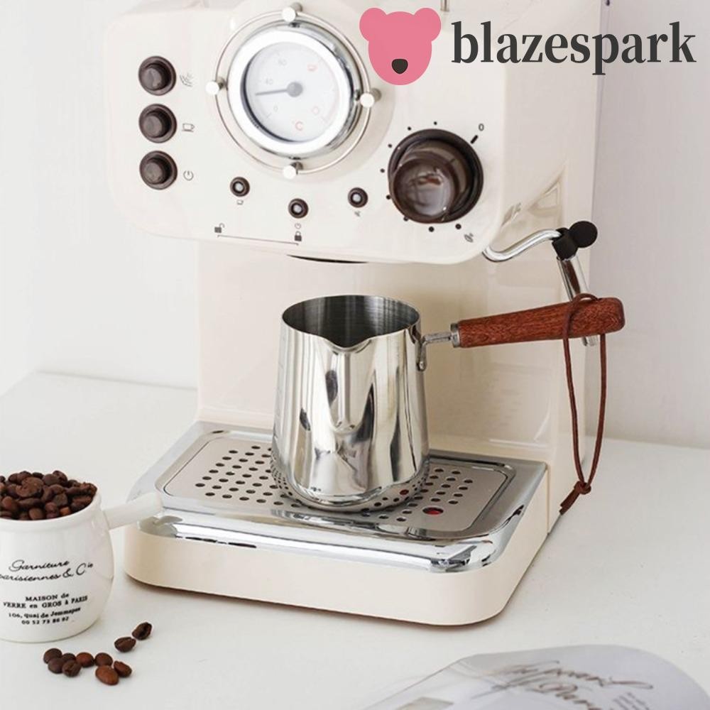 Blazespark หม้อกาแฟตุรกี, ไม้สเกลจับเนยอุ่นหม้อ, ปฏิบัติ V รูป Spout สแตนเลส Hangable นม ...