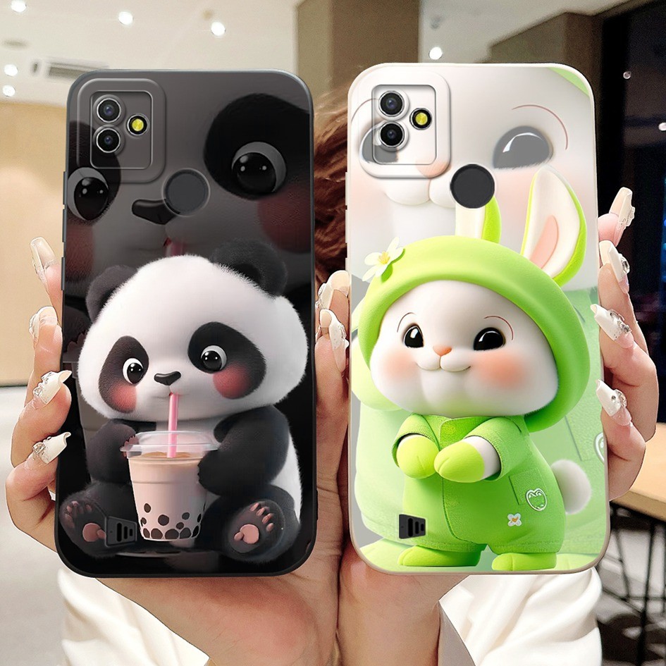 สําหรับ Tecno Pop 5 5P กรณีน่ารักเครื่องดื่มนมชา Panda กระต่ายซิลิโคน ...