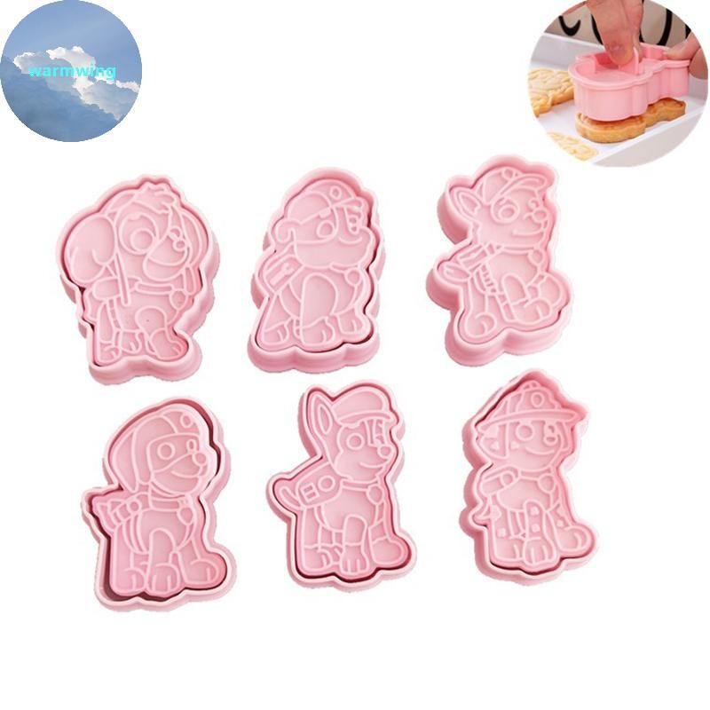 Warmwing 6PC สุนัขเบเกอรี่แม่พิมพ์ชุด DIY 3D รูปการ์ตูนชุดคุกกี้เครื่องตัดครัวเครื่องมือ TH ...