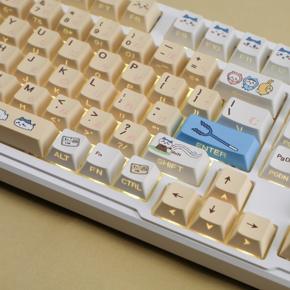 128 คีย์ Chikawa ด้านข้าง Backlit Keycap โปรไฟล์เชอร์รี่ PBT Dye ...