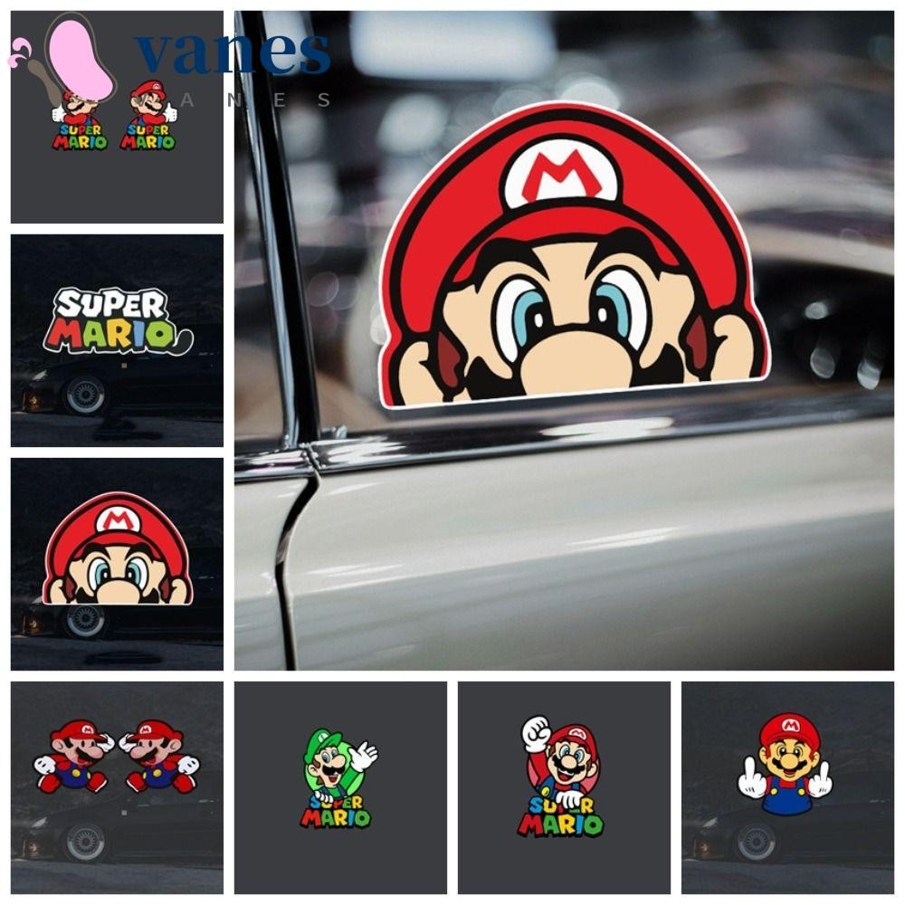 VANES1 Super Mario Car Decal, Super Mary Mario Bros Super Mario สติกเก ...