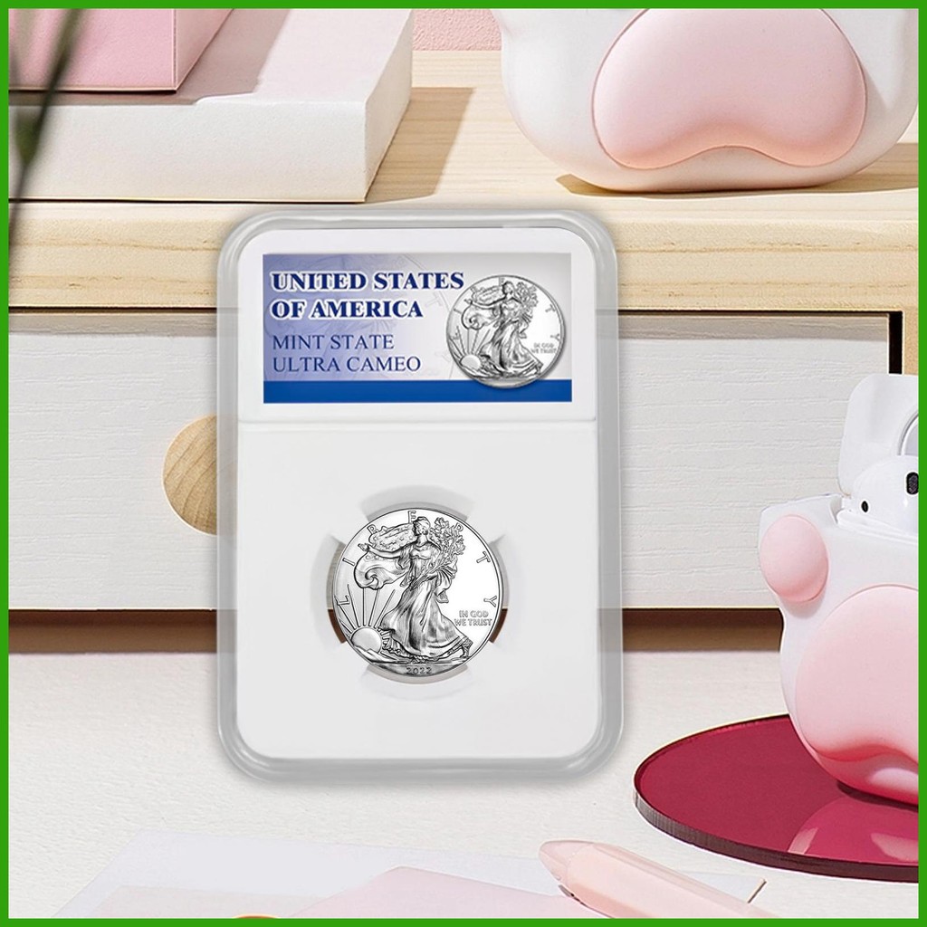 เหรียญ Slats Silver Eagle Coin Holder Clear Collectibles Display ...