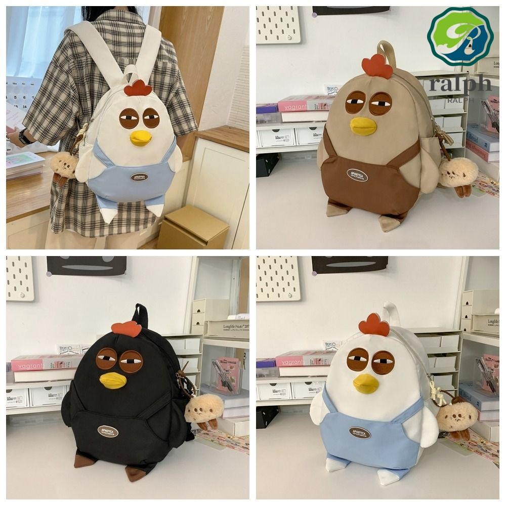 RALPH Chicken Nylon Backpack, กระเป๋านักเรียนรูปทรง Hen Kawaii ความจุ ...
