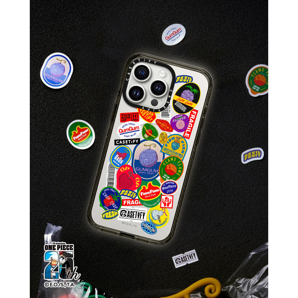Casetify X ONE PIECE Devil Fruits Label สติกเกอร์แม่เหล็กดูด Hard อะคร ...