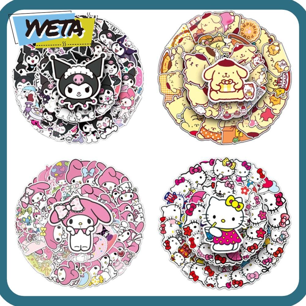 Yveta 50 ชิ้น Sanrio สติกเกอร์, PVC Self-กาว Capibala สติกเกอร์,บรรเทาออกแบบรูปลอกการ์ตูนสมุดภาพ ...